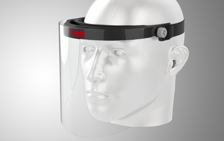 Here the 3D printed visor frame for protective face shields ...